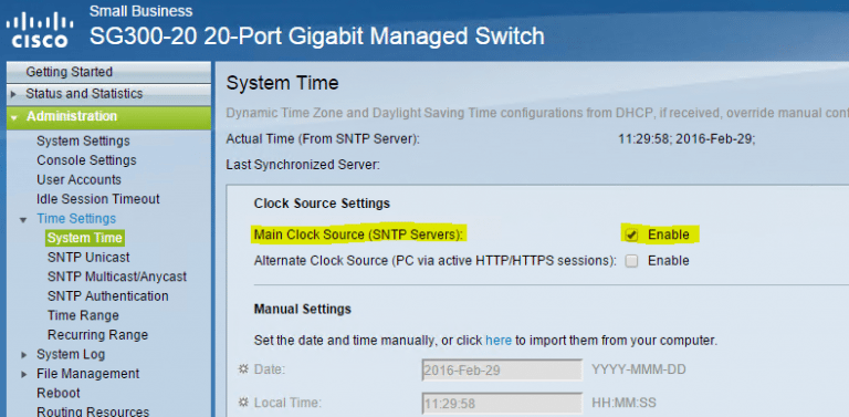 Cisco SG300 time configuration - Virtualization Howto