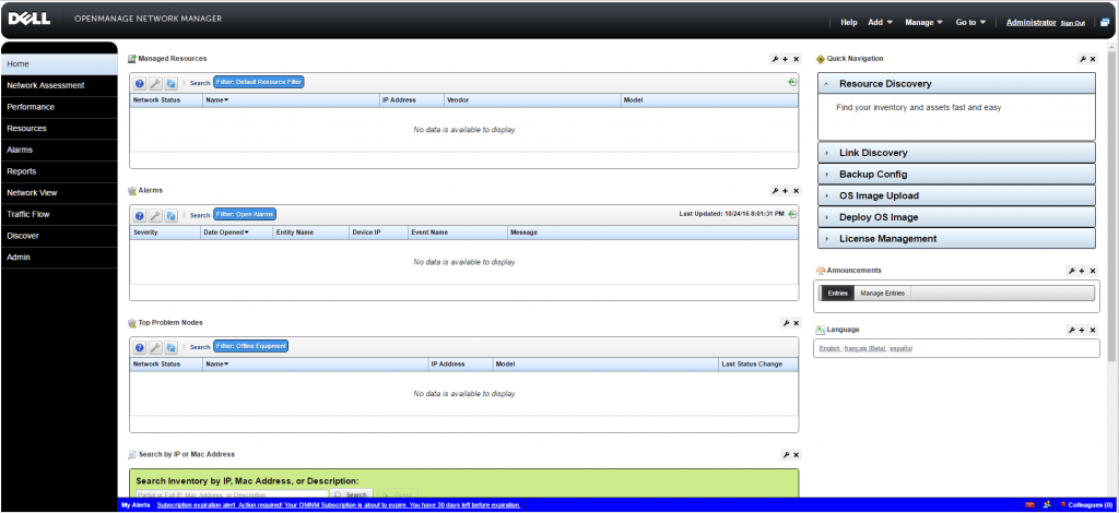 Dell Openmanage Network Manager 6.2 Appliance Install and Configure ...