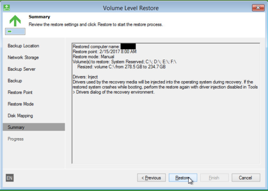Veeam Windows Agent Bare Metal Restore to VM - Virtualization Howto