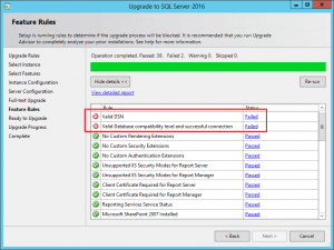 SQL Server 2016 Upgrade Error Valid Database compatibility level ...