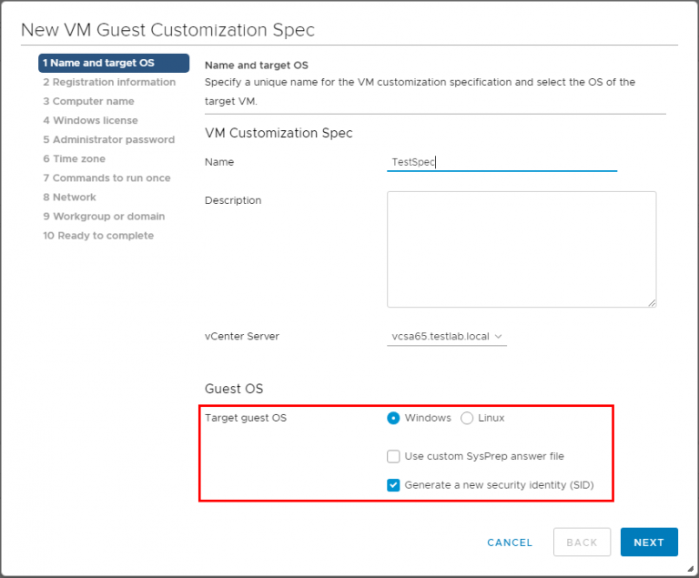 Using Vmware Vsphere Vm Customization Specification Virtualization Howto