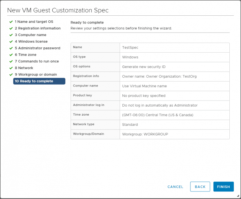 Using Vmware Vsphere Vm Customization Specification Virtualization Howto
