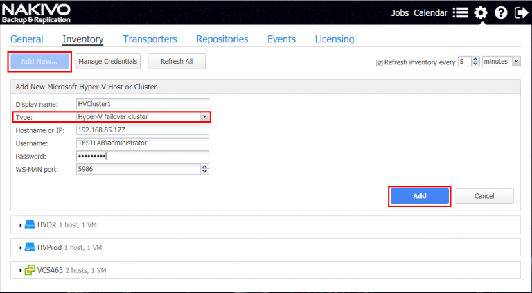 Backup Hyper-V clusters with Nakivo - Virtualization Howto
