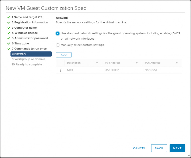 Using Vmware Vsphere Vm Customization Specification Virtualization Howto