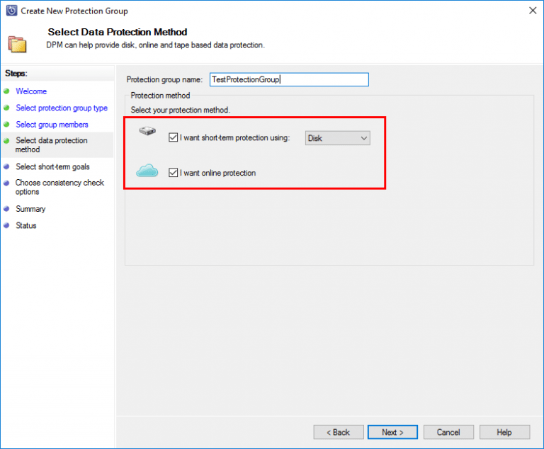 Create Vmware Data Protection Group Microsoft Azure Backup Server