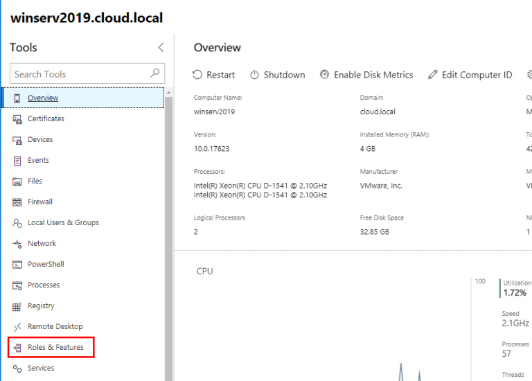 Windows Server 2019 Installing Roles and Features with Project Honolulu ...
