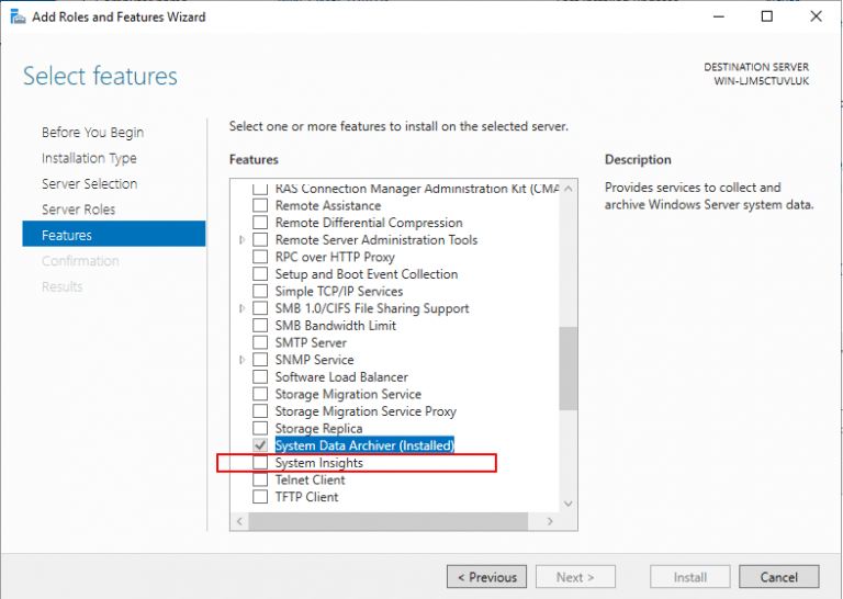 Windows Server System Insights Predictive Analytics Installation and ...