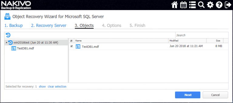 SQL Server 2017 Instant Object Recovery with NAKIVO Backup and ...
