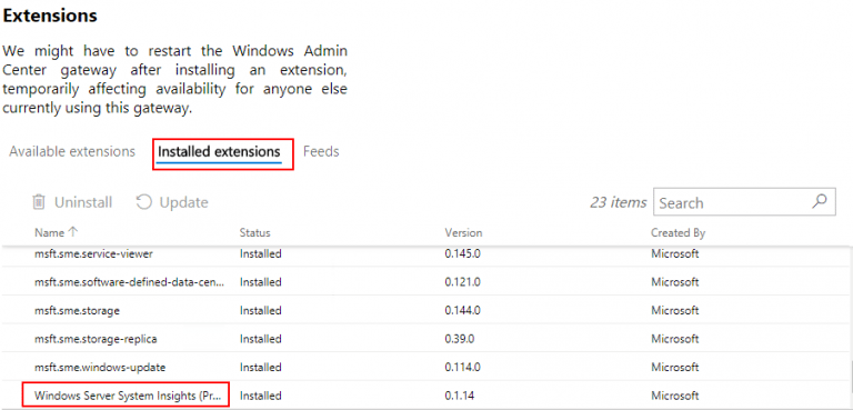 Windows Server System Insights Predictive Analytics Installation and ...