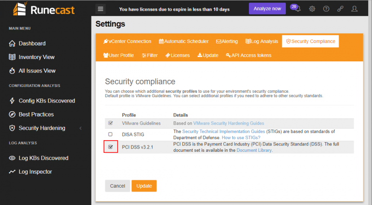 Runecast Analyzer 2.0 Released with History and VMware PCI-DSS Scanning Features ...