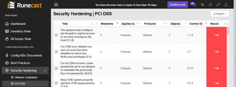 Runecast Analyzer 2.0 Released with History and VMware PCI-DSS Scanning Features ...