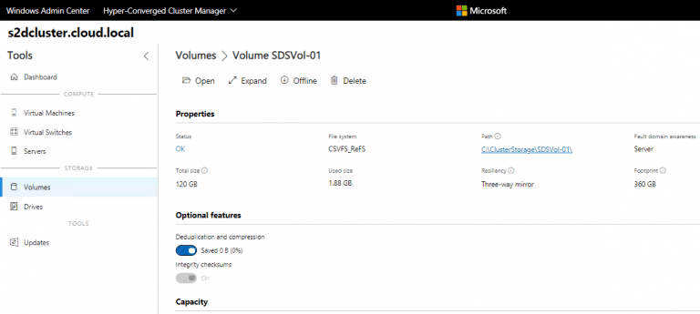 Create Windows Server 2019 Storage Spaces Direct Volumes In Windows Admin Center