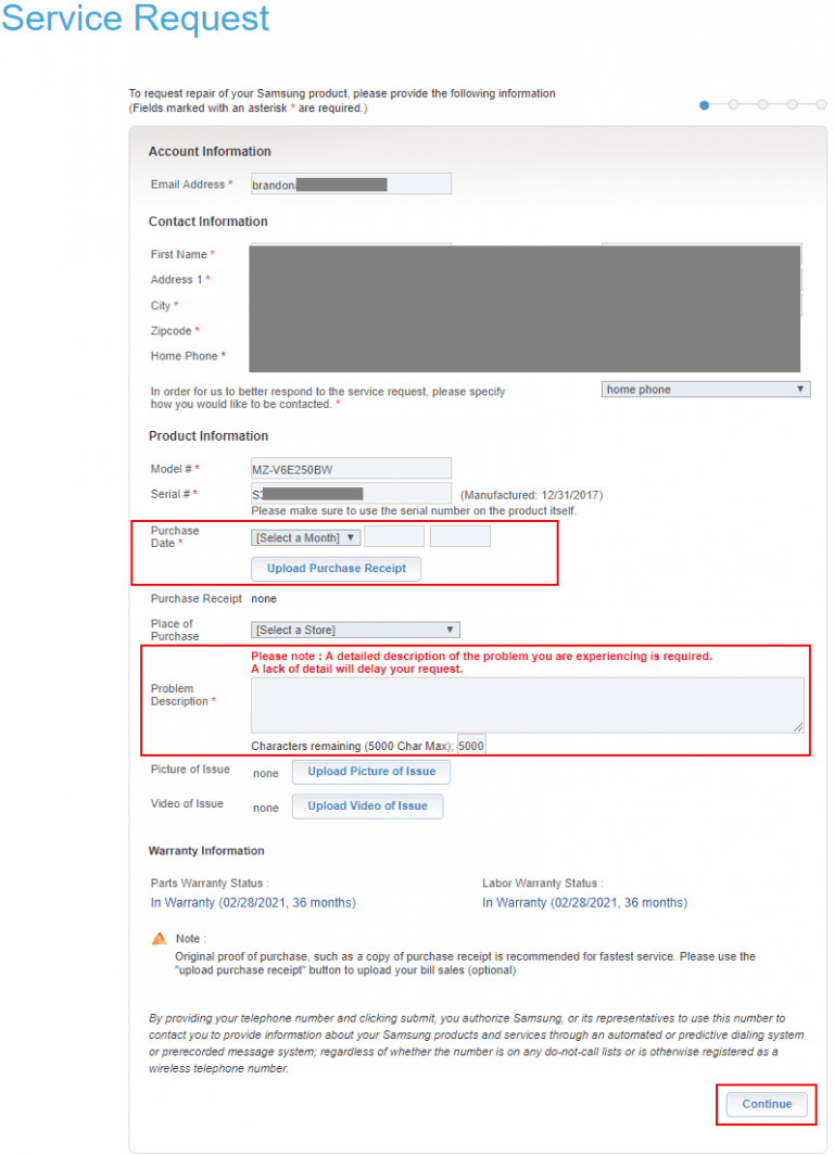 Create Samsung NVMe SSD RMA Return Request Online - Virtualization Howto