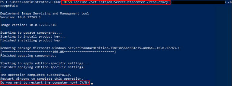 Upgrade Windows Server 2019 Evaluation to Full Version Standard to Datacenter - Virtualization Howto