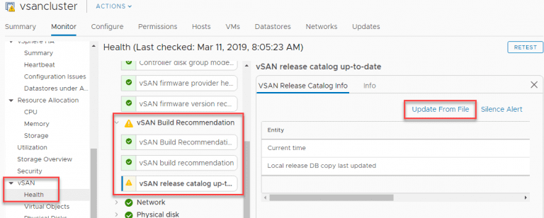 VMware vSAN 6.7 Update 1 Unable to Update Release Catalog Error ... VMware vSAN 6.7 Update 1 Unable to Update Release Catalog Error ...
