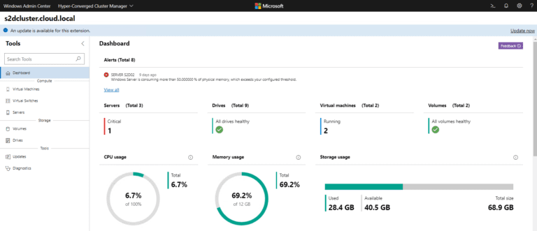 Manage Storage Spaces Direct with Windows Admin Center - Virtualization ...