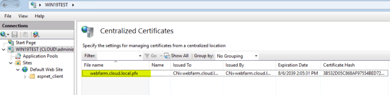 Share Ssl Certificates Between Multiple Iis Servers With Centralized Certificates