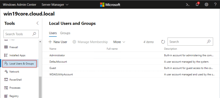 Managing Windows Server 2019 Core with Windows Admin Center ...