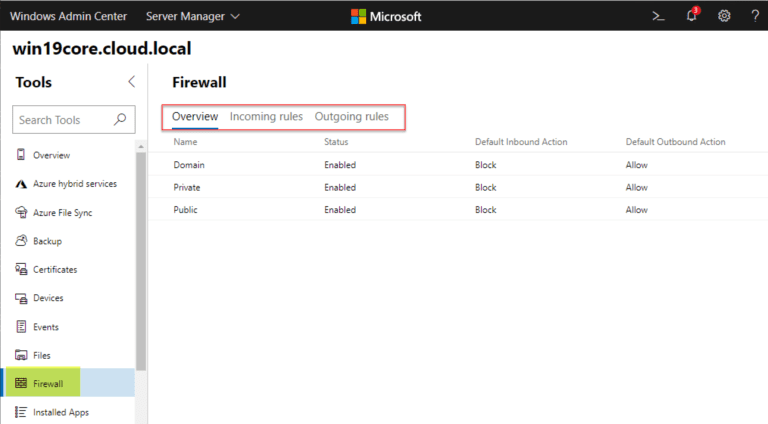 Managing Windows Server 2019 Core with Windows Admin Center ...