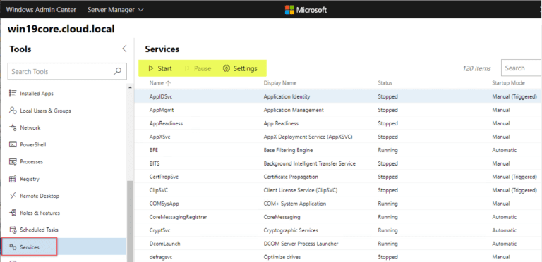 Managing Windows Server 2019 Core with Windows Admin Center ...