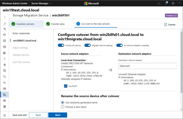 Migrate Windows Server 2008 R2 to 2019 with Storage Migration ...
