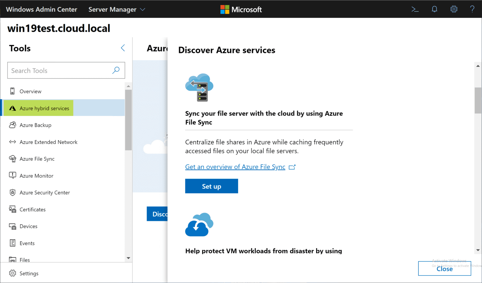 Azure Hybrid Connection Configuration with Windows Admin Center - Virtualization Howto