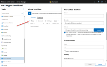Hyper-V Server 2019 Windows Admin Center Management - Virtualization Howto