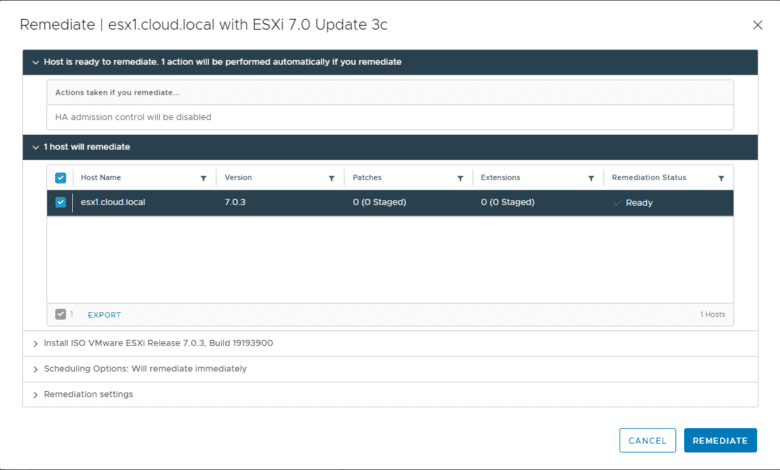 New vCenter Server 7 Update 3c Pre-Update Check Problematic hosts - Virtualization Howto