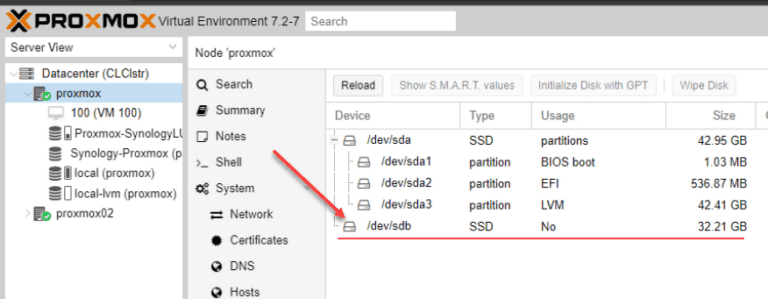 Proxmox Create ISO Storage Location - disk space error - Virtualization Howto