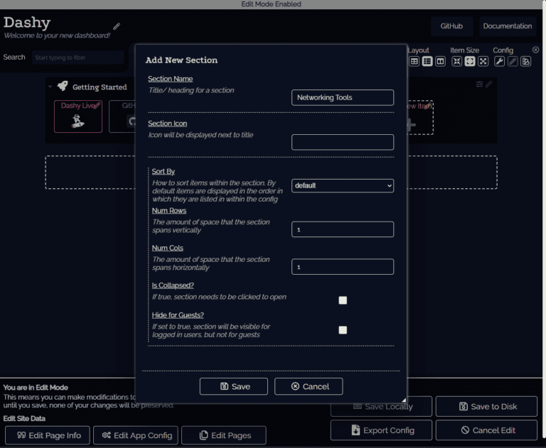 Home lab dashboard with Dashy - Virtualization Howto