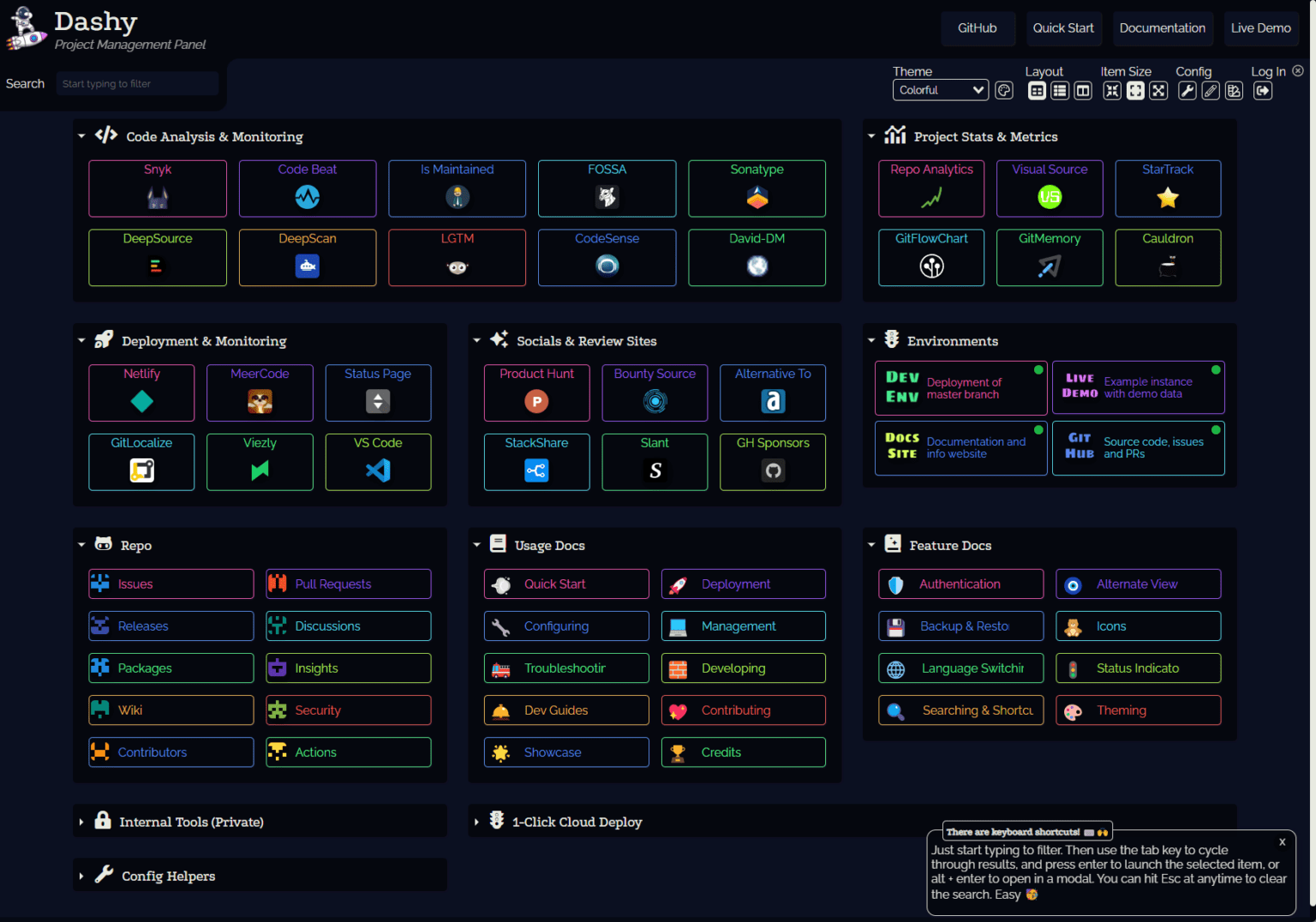 Home lab dashboard with Dashy - Virtualization Howto