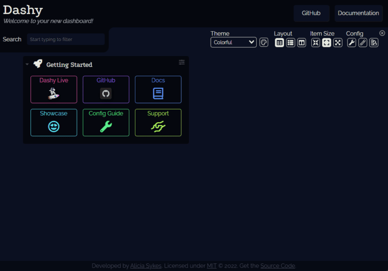 Home lab dashboard with Dashy - Virtualization Howto