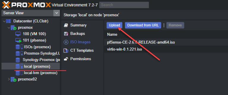 Proxmox Create ISO Storage Location - disk space error - Virtualization Howto