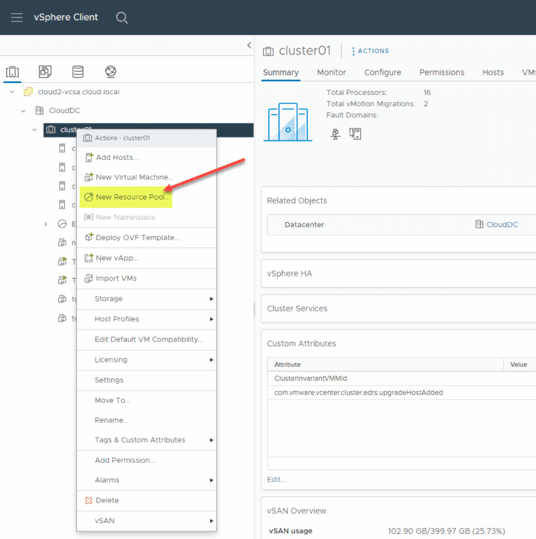 VMware Resource Pool vs Cluster Comparison - Virtualization Howto