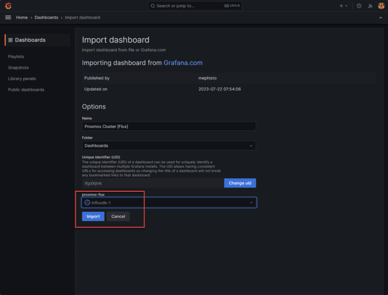 Influxdb Grafana Docker Compose Configuration Proxmox Monitoring Example Virtualization Howto