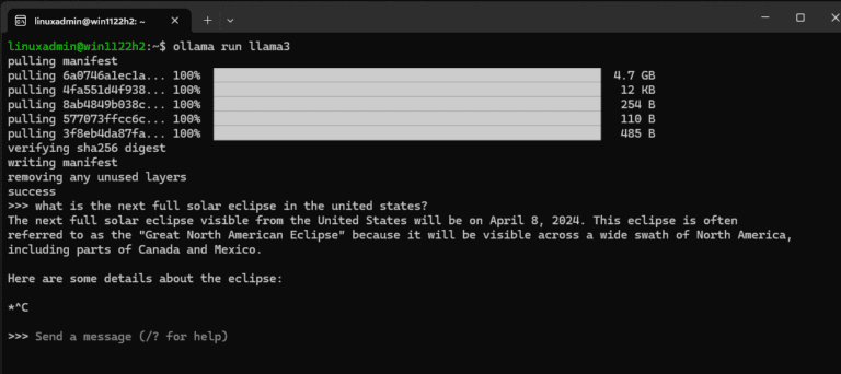 Local Llm Model In Private Ai Server In Wsl Virtualization Howto