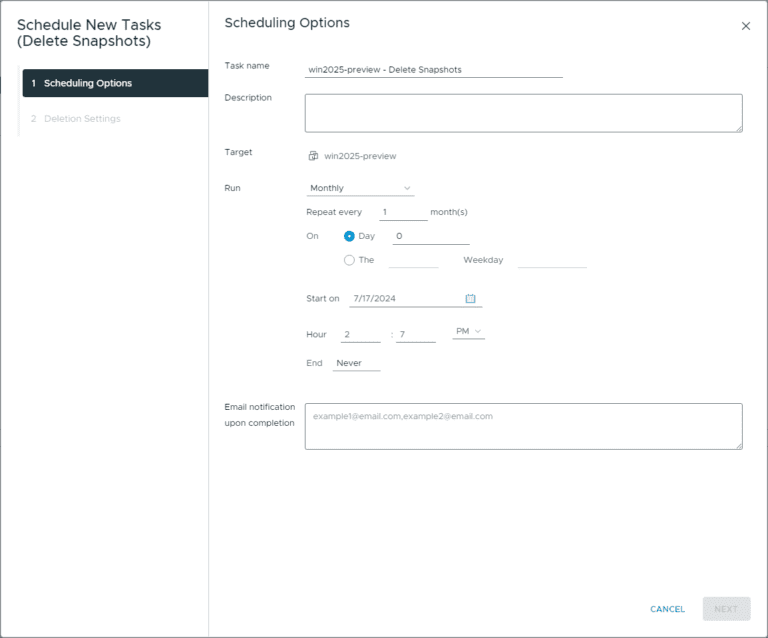 New Scheduled Task to Delete Snapshots in vSphere 8.0 Update 3 - Virtualization Howto