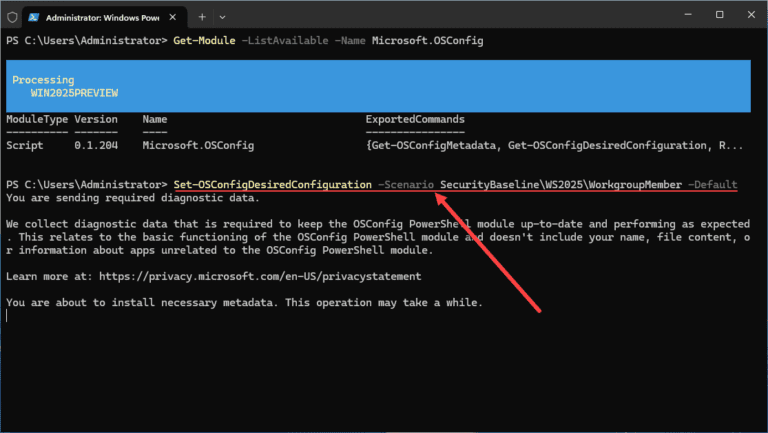 New Osconfig Powershell Security Tool In Windows Server 2025 Virtualization Howto