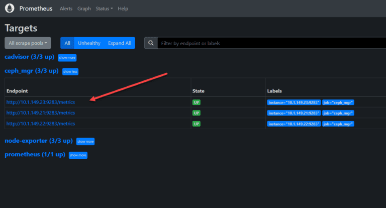 Ceph Dashboard Configuration for Storage Health Metrics ...